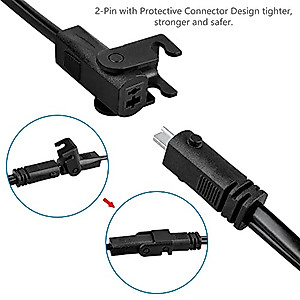 PBJYXSPED 6.6FT 47 Inches 2 Pin Splitter Lead Y Power Cable 2 Motors to 1 Power Supply Compatible with Electric Recliner and Lift Chairs