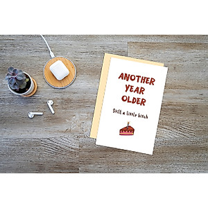 Ure Tenk Cheeky Birthday Card for Sister Bro, Funny Bday Card for BFF, Sarcastic Birthday Card for Sibling, Another Year Old, Still A Little Bit*h