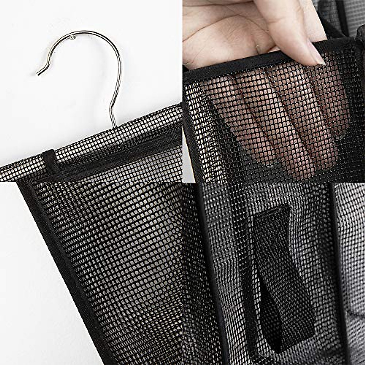 ALYER Hanging Mesh Shower Caddy,Bathroom Toiletry Organizer,Black