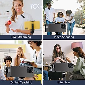 2 Pc Mini Microphone,Wireless Lavalier Lapel Microphone for iphone Android Camera Plug-Play，Professional Noise Reduction Recording Clip Mic for Creator Interview YouTube Interview TikTok Vlog (K15)