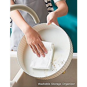 Hisikou White 360 Rotating Makeup Organizer - Large Capacity Spinning Skincare Perfumes Organizer - Cosmetics Organizer for Vanity Countertop and Bathroom Dresser - Lazy Susan Bathroom Storage Box