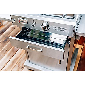 Summerset 'The Oven' Outdoor Freestanding Large Capacity Gas Oven with Pizza Stone, Smoker Box and Mobile Cart, 304 Stainless Steel Construction, Natural Gas