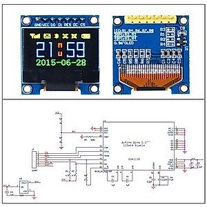 UMLIFE 0.96" 7 Pin SPI 128x64 OLED Display Module, 6PCS 0.96 Inch SSD1306 LCD Display Module 12864 Characters DC3-5V for 51 STM32 for Arduino