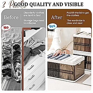 3 Pack Stackable Plastic Storage Bins with lid