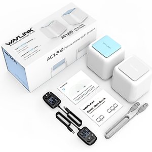 Mesh WiFi Router,Dual Band AC1200 Whole Home Mesh WiFi System with Touchlink Function, Router & Extender Replacement Covers up to 4,500 sq. ft, 2-Pack Includes 1 WiFi Router & 1 WiFi Extenders