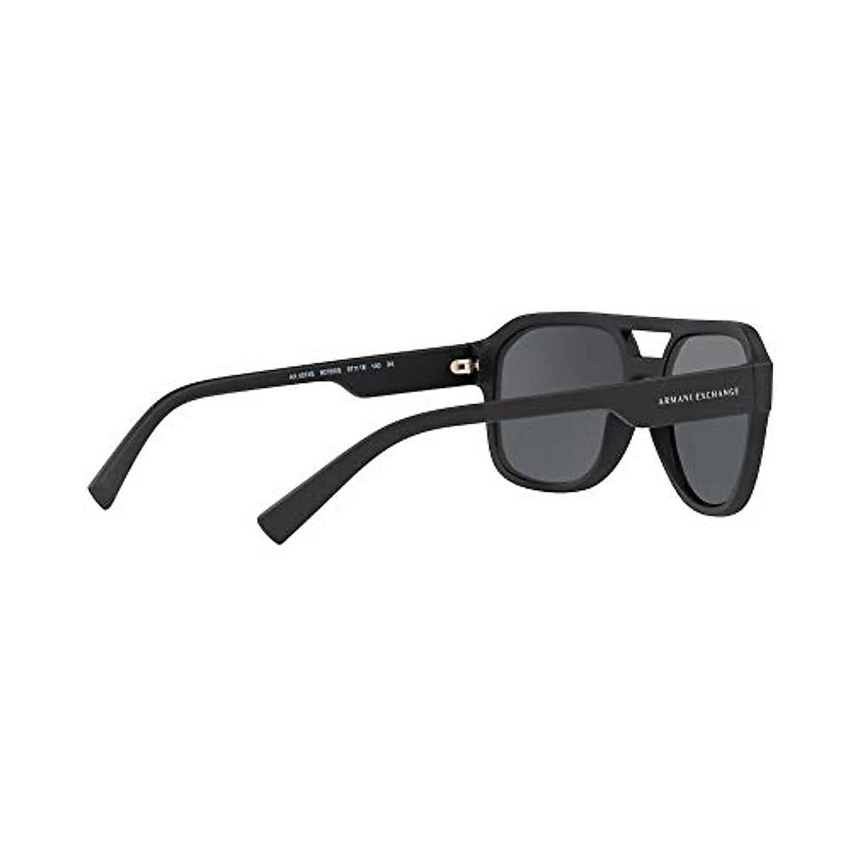 A|X ARMANI EXCHANGE Men's AX4074S Rectangular Sunglasses, Matte Black/Light Grey Mirrored/Black, 57 mm