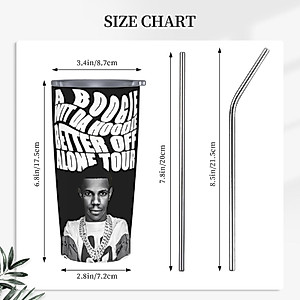 Zyxmconas A Boogie Music Wit da Hoodie Stainless Steel Insulated Tumbler Double Wall Travel Cup With Straw And Lid For Home Office Car 20 oz