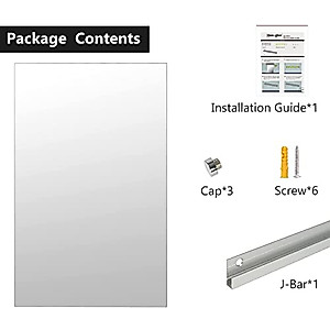 haa (48''x32'') Wall Mounted Frameless Activity Mirrors for Home Gym Large Full Body Use Tempered Glass with Safety Backing (1)