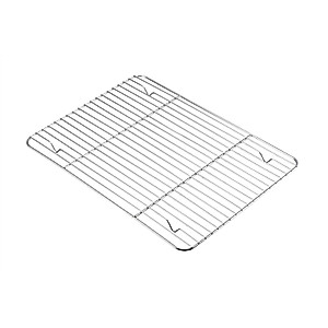 TeamFar Baking Sheet with Rack Set, Stainless Steel Baking Pan Tray Cookie Sheet with Cooling Rack, Non Toxic & Healthy, Easy Clean & Dishwasher Safe