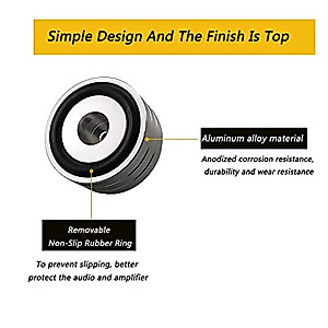 Tertullus 4 Sets High-End HiFi Aluminum Speaker Feet, Shock Base Pad Spikes,40x20mm,Shockproof Stand Pad for HiFi Devices Amplifier Turntable DAC Recorder CD (Silver)