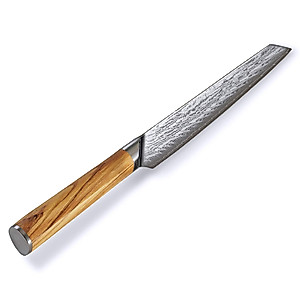 Wakoli Damascus Nakiri knife blade 7-inch extremely sharp from 67 layers genuine Japanese Damascus with olive wood handle, Oribu Series
