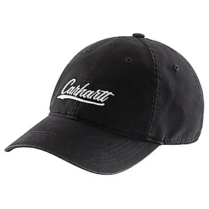 Carhartt womens Canvas Script Graphic Baseball Cap, Black, One Size US
