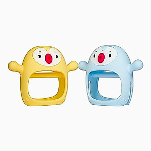 Kiddie Dream Penguin Soothing Baby Teething Toy, Teething Toys for Babies 0-6 Months, Baby Toys 0-3 Months, Newborn Toys, Baby Teether, Baby Must Haves, Durable and Non-droppable (Light Blue)