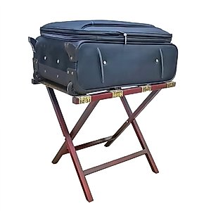 FixtureDisplays® 23.7 X 17.3 X 20" Luggage Rack with Straight-Leg Design and Durable Tapestry Webbing 104368-NF