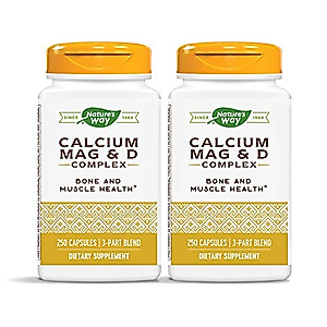 Nature's Way Calcium, Magnesium & Vitamin D, 250 Capsules, Pack of 2