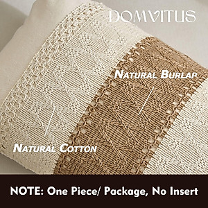 DOMVITUS Boho Pillow Covers 18x18, Throw Pillow Covers for Farmhouse Accent Decorative Throw Pillows, Neutral Pillow Covers for living room bedroom couch, One Stripe, 1PC