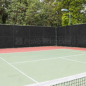 Patio 5' x 12' Fence Privacy Screen Black Commercial Grade Mesh Shade Fabric with Brass Gromment Outdoor Windscreen Zipties