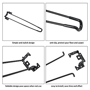 Foldable Hairpin Leg, 16" Metal Folding Table Legs, Heavy Duty Black Furniture Legs for Bench, Coffee Table, Laptop, Mini Computer Desk with Mounting Screw