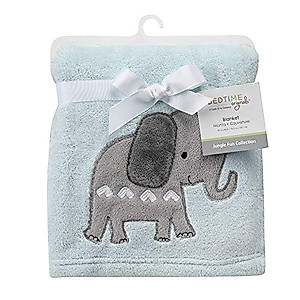 Bedtime Originals Jungle Fun Baby Blanket, Blue