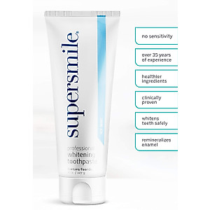 Supersmile Professional Teeth Whitening Toothpaste with Fluoride, Icy Mint, 8 oz