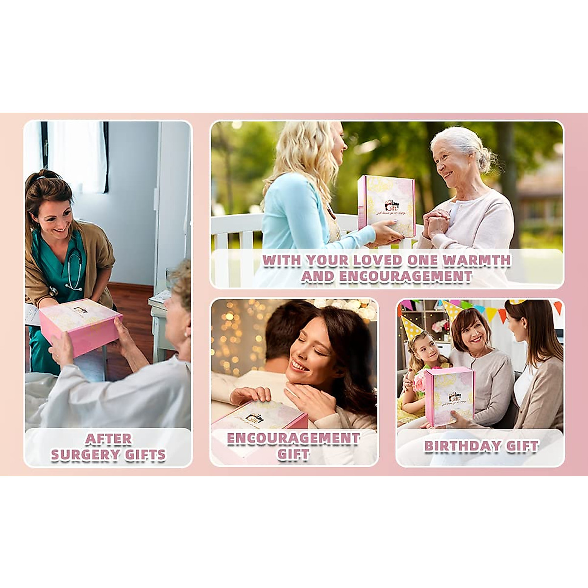 LITTY GIFT 11 PCS Get Well Soon Gifts for Women, Care Packages for Women Warm and Relaxing Sympathy Socks, Candle, Tumbler, Bath Sponge, Relaxing Spa Gifts for Women