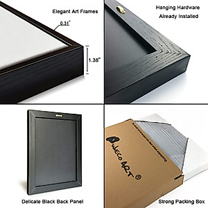 Wieco Art Large Size Framed Art Canvas Art Prints Wall Art the Cloud Tree Abstract Pictures Paintings for Bedroom Home Office Decorations Contemporary Artwork 3 Panels Black Frames