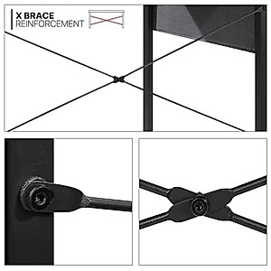 MoNiBloom Computer Desk 55", Simple Style Home Gaming Desk with Storage Bag, Office Writing Workstation- Black