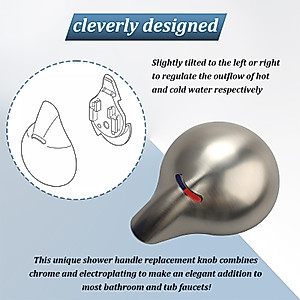 LEDBarz RP28595SS Shower Knob Replacement with Cover for Delta Shower Faucet Handle,Shower Temperature Knob,Stainless Steel Color