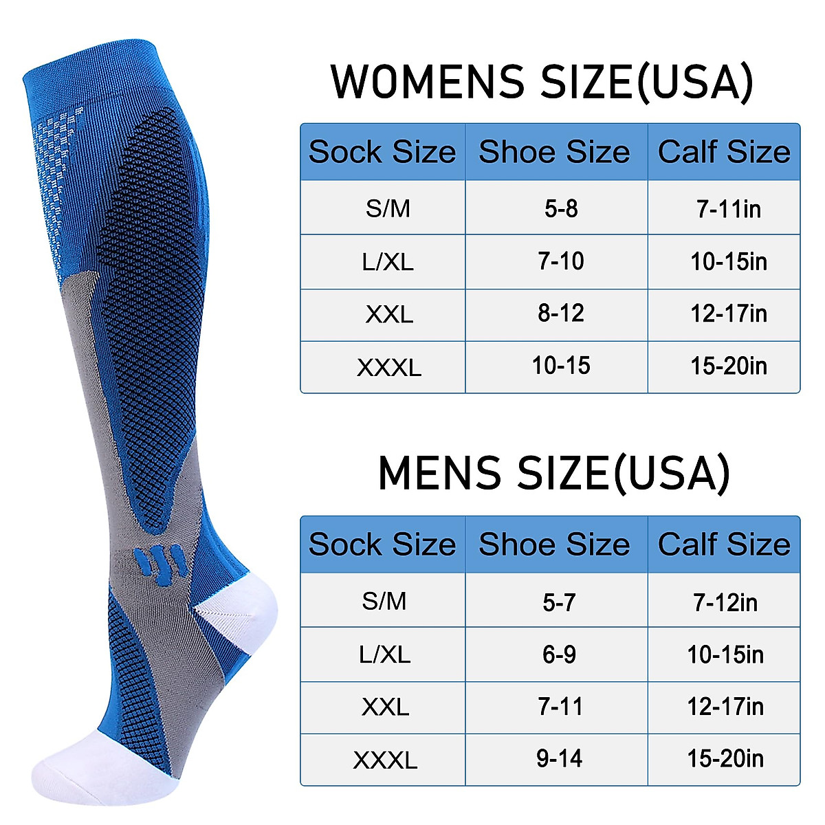 HYRIXDIRECT Compression Socks for Men Women 20-30 mmHg Compression Socks for Sports Support Socks