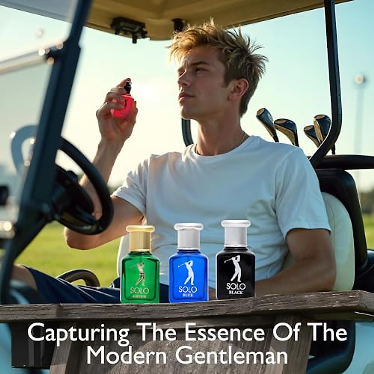 NovoGlow Solo 4-Piece Mini Fragrance Set for Men EDP - Solo Red, Blue, Black & Green - Combination of Sweet, Woody, Citrus & Spicy Scents - Viva Las Vegas Suitable For All Skin Types