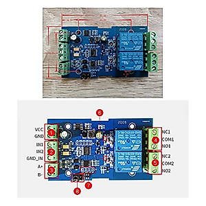 Taidacent 2 Way Modbus Rtu Relay Module Switching Input and Output RS485/TTL Communication Modbus Controlled Modbus Relay Board