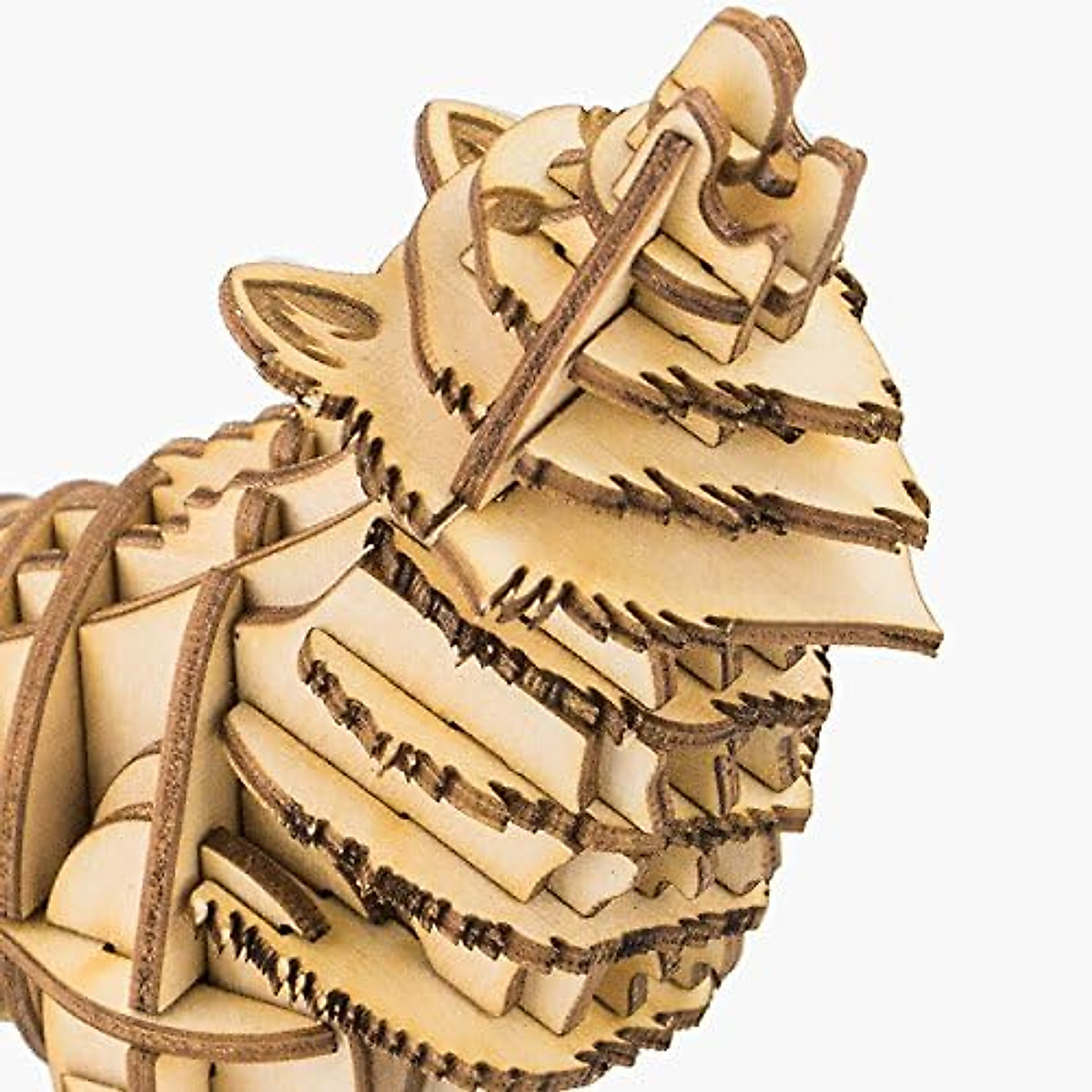 Rolife Build Your Own 3D Wooden Assembly Puzzle Wood Craft Kit Wolf Model Gifts for Kids and Adults