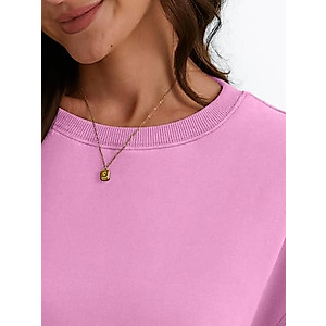EFAN Womens Oversized Sweatshirts Crewneck y2k Hoodies Fall Fashion Outfits Teen Girls Cute Sweater 2025 Winter Clothes Pink S