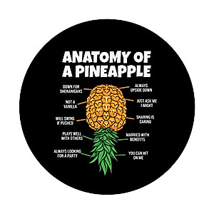 Anatomy Of A Pineapple Swinger Funny Upside Down Pineapple PopSockets Swappable PopGrip