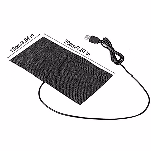 USB Heating Pad 5V Electric Cloth Heater Pad Heating Element for Clothes Seat Pet Warmer 35℃-45℃, 7.87 x 3.94inch Black