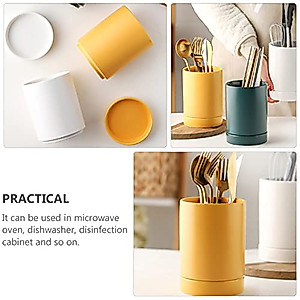 1 Set Storage Multipurpose Home Rest Holder Ceramic Rack Canister Utensil Caddy and Tool Pen Fork Ware Makeup Matte Kitchen Basket Spoons Spatulas with Decoration Counter