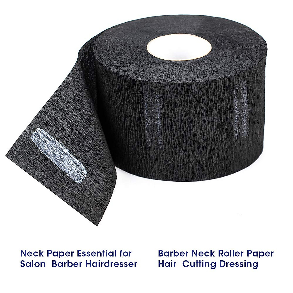 Disposable Paper Barber Neck Strips - 5 Rolls 500 Strips Black Professional Stretchy Paper Neck Band for Salon Haircut Styling