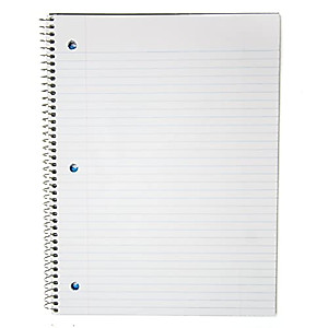 Top Flight Standards 5-Subject Wirebound Notebook, 200 Sheets, 3-Hole Punched, College Rule, 10.5 x 8 Inches, 1 Notebook, Color May Vary (31820)
