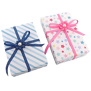 QingHan Grosgrain Ribbons for Crafts Gifts Wrapping 3/8" Boutique Polka Dot Fabric Ribbon 40yd (20 x 2yd)