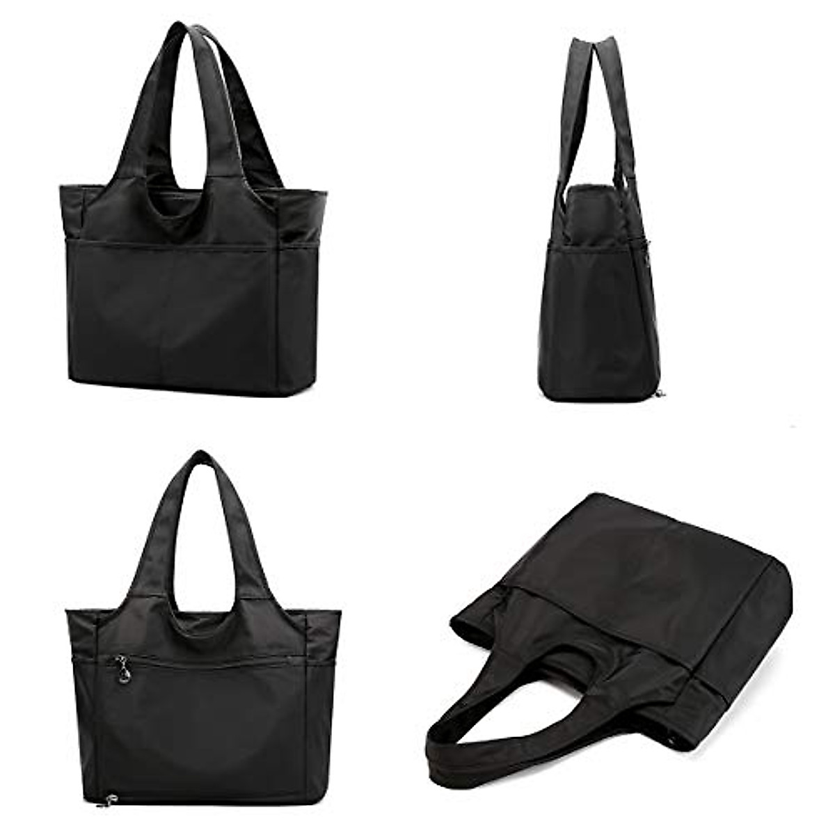 Collsants Nylon Tote Bag Waterproof Shoulder Bag for Women Lightweight Travel Handbag Multi Pocket with Zipper