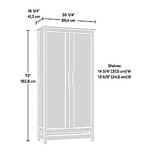 Sauder Granite Trace Storage Cabinet, L: 35.2" x W: 16.26" x H: 71.97", Rustic Cedar finish