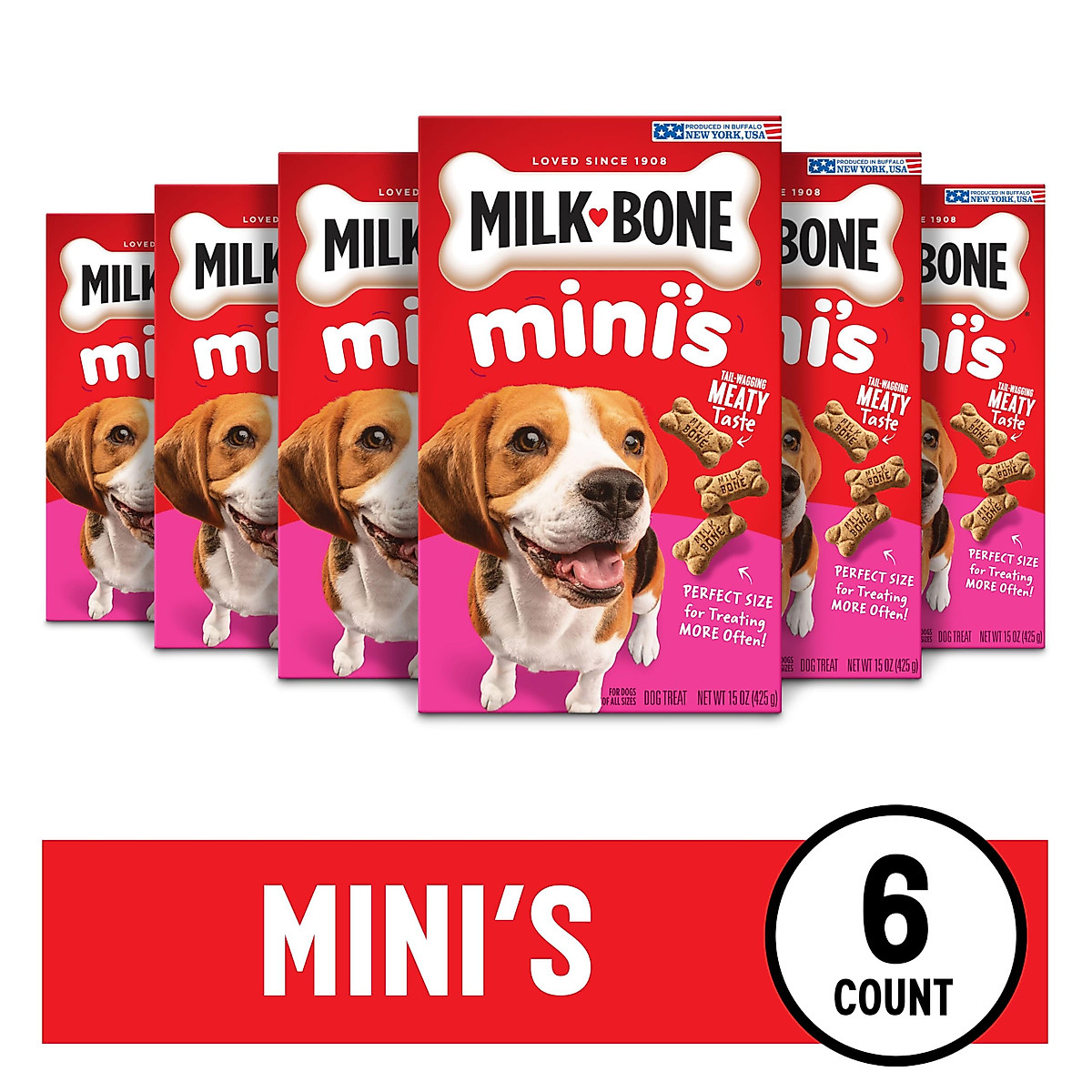 Milk-Bone Mini's Original Dog Biscuits, 15 Ounce (Pack of 6)