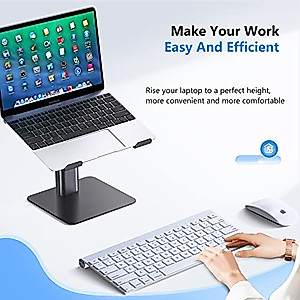 Shmyby Laptop Stand, Ergonomic Aluminum Laptop Stand for Desk, Adjustable Laptop Riser Compatible with MacBook, Air, Pro, Dell XPS, HP, Xiaomi, Samsung, and Other 10-17 inches laptops
