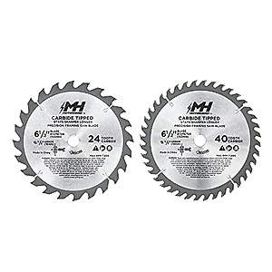 MOTORHEAD 20V ULTRA 6-1/2 inch Cordless Circular Saw, Lithium-Ion, Laser Guide, LED, Rip Fence, 0-50 Bevel, 2Ah Battery & Quick Charger, Bag, 2 Blades Included, 24T, 40T, USA-Based