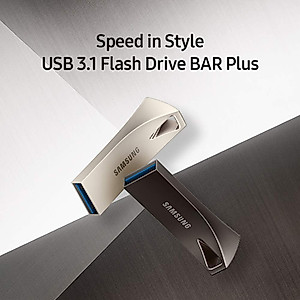 SAMSUNG BAR Plus 256GB - 400MB/s USB 3.1 Flash Drive Champagne Silver (MUF-256BE3/AM)
