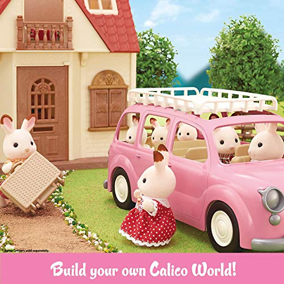 Calico Critters Family Picnic Van for Dolls - Toy Vehicle Seats up to 10 Collectible Figures!