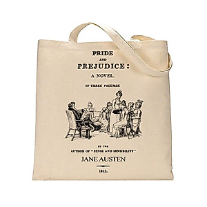 Universal Zone Pride and Prejudice by Jane Austen tote bag. Handbag with Pride and Prejudice book design. Book Bag. Library bag. Jane Austen Gift