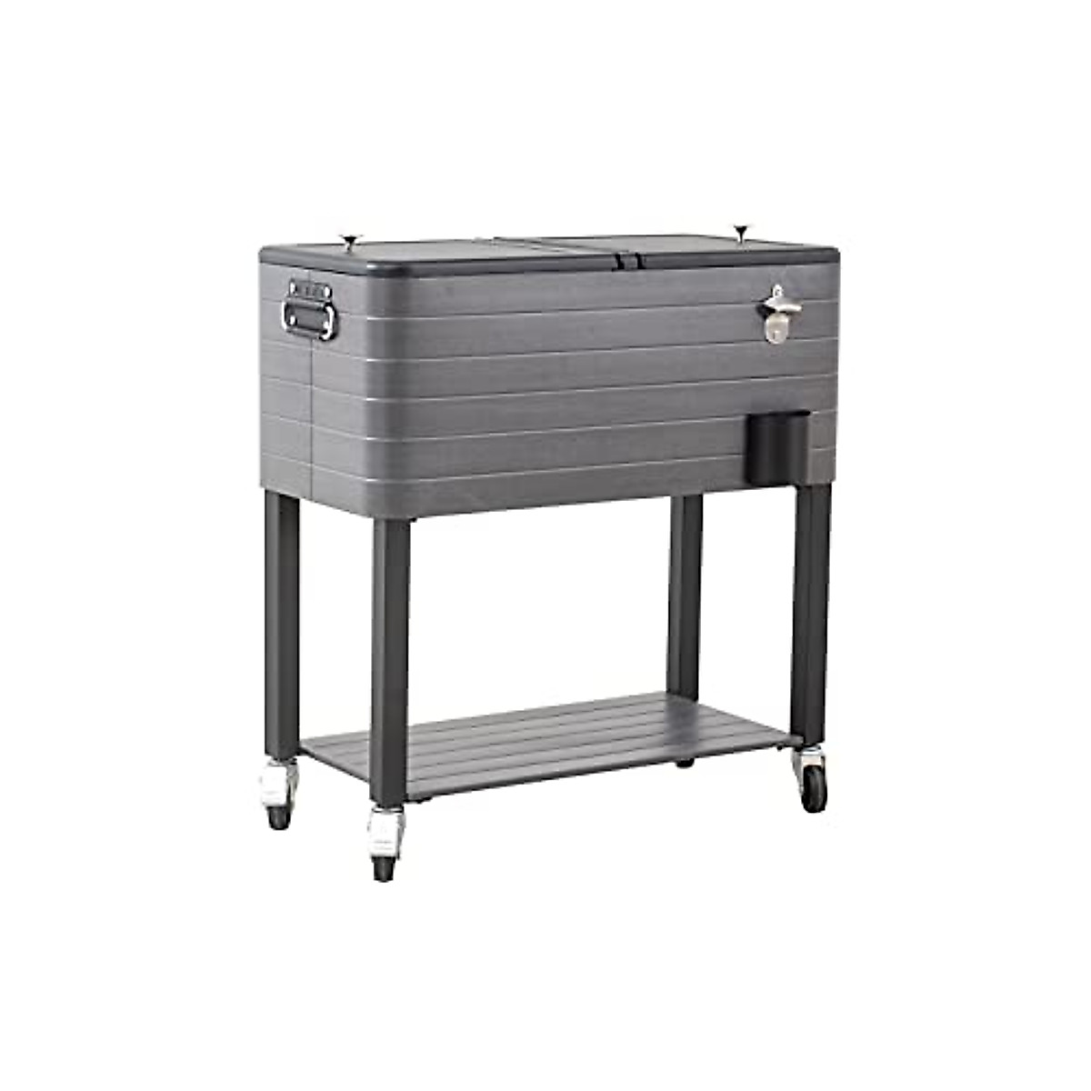 Sunjoy A601000800 80QT Gray Wood Grain Finish Cooler