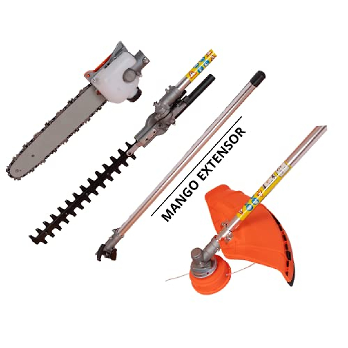Brushcutter Kit -High Strength Long Handle Multi-Functional Chainsaw 63cc 5 in 1 - Gardening Tools - Lawn Mower, Hedge Trimmer, Brush Cutter - 2-Point Blade, 6t Blad, Lawn Edger, Edger, Grass Trimmer