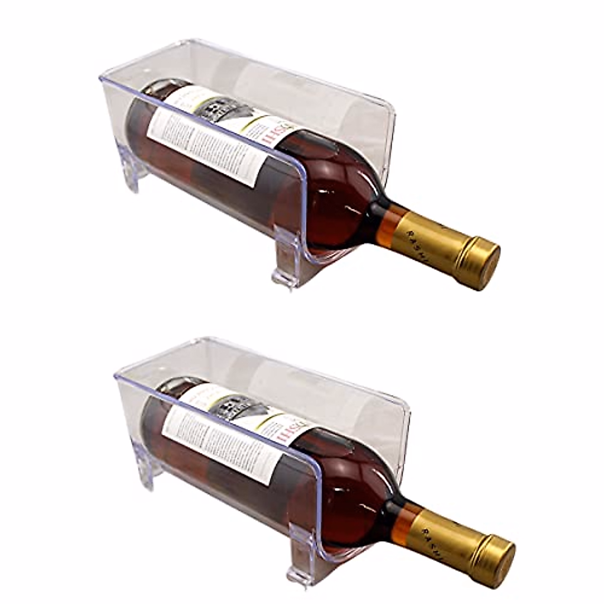 Dependable Industries Set of 4 Stackable Countertop Horizontal Fridge and Freezer Wine Bottle Holder Home Dining Room and Kitchen Storage BPA Free Plastic